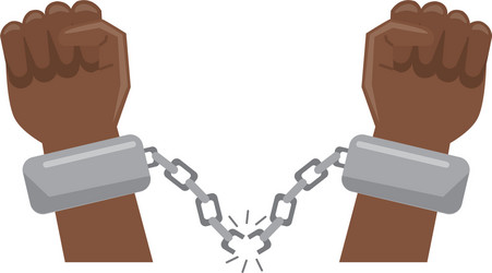 Black hands with chains cartoon in and white Vector Image