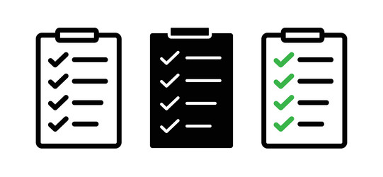 Clipboard icon set checklist board clip task Vector Image
