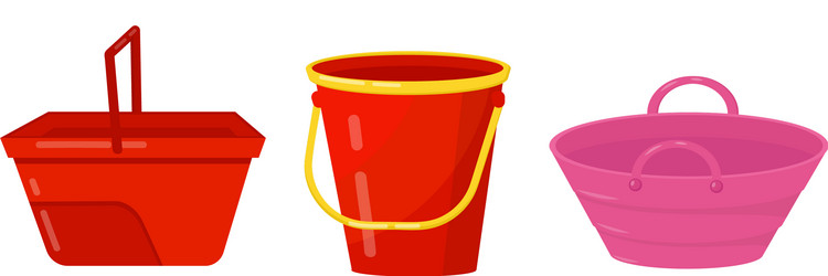 Different buckets and useful in household Vector Image