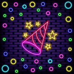 Black Background Happy Birthday Neon Light Vector Images (over 510)