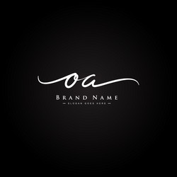 Initial letter oa logo - hand drawn signature logo