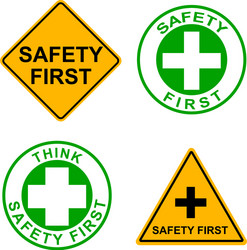 Safety first symbol Royalty Free Vector Image - VectorStock