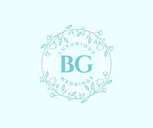 Bg initials letter wedding monogram logos Vector Image