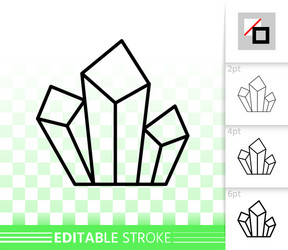 Diamond gem jewel gemstone line icon set Vector Image