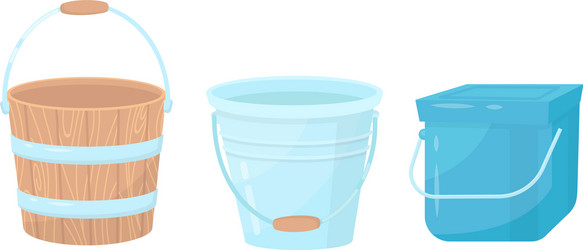 Different buckets and useful in household Vector Image