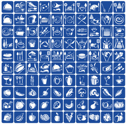 Black food icons Royalty Free Vector Image - VectorStock
