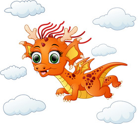 Happy dragon cartoon Royalty Free Vector Image
