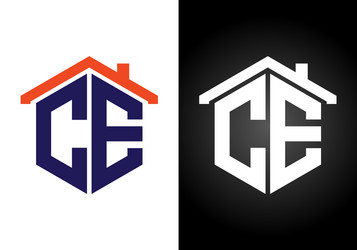 Initial monogram letter c e logo design template Vector Image