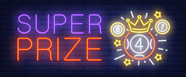 Super lotto neon sign Royalty Free Vector Image