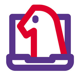 Trojan a type of computer malware Royalty Free Vector Image