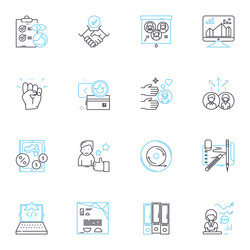 Corporation linear icons set incorporation Vector Image