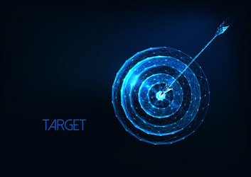 Futuristic goal concept with three glowing low Vector Image