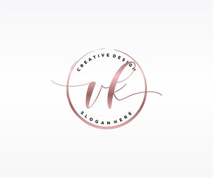 Initial vk elegant luxury monogram logo or badge Vector Image
