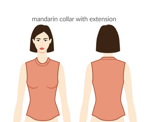 Rounded notch collar neckline placket clothes Vector Image