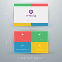 Paper business card template Royalty Free Vector Image