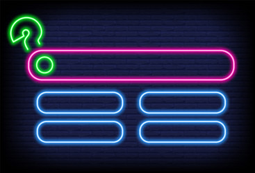 Neon quiz game template with question mark four Vector Image
