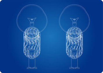 Led lamps isometric blueprint Royalty Free Vector Image