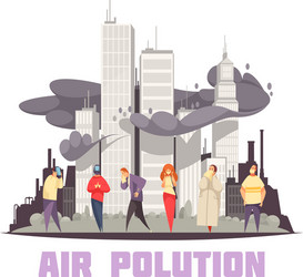 Air pollution page design Royalty Free Vector Image