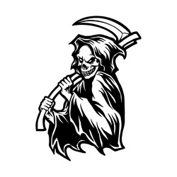 Grim reaper silhouette face side skull Royalty Free Vector