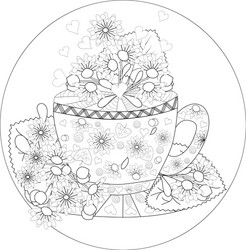 Adult Coloring Pages Tea Vector Images (over 130)