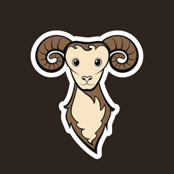 Sheep logo design head face Royalty Free Vector Image