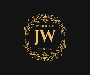 Jw initials letter wedding monogram logos Vector Image