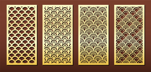 Laser cut panels set for wood or metal decor Vector Image