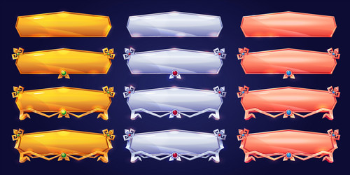 Medieval golden buttons ui game menu elements Vector Image