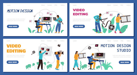 Video editing and motion design professionals flat
