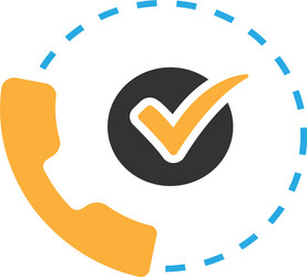 Phone call icon technology with check sign Vector Image