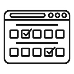 Mark answer icon outline test exam Royalty Free Vector Image