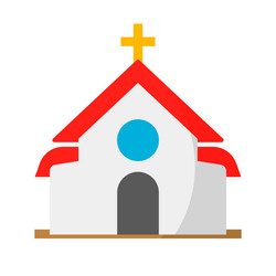 A simple christian chapel Royalty Free Vector Image