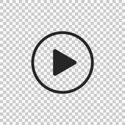 White play button icon on transparent background Vector Image