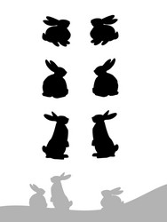 Dancing rabbit silhouette Royalty Free Vector Image