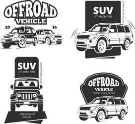 Suv car emblems labels and logos Royalty Free Vector Image