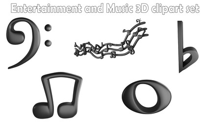 Music notes clipart element 3d render Royalty Free Vector