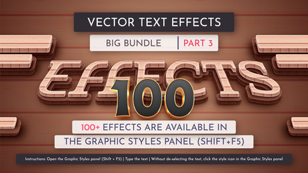 100 editable text effects mega bundle Royalty Free Vector