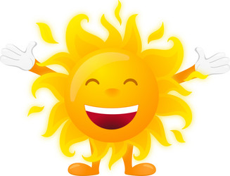 Sunny weather funny character sun with rays Vector Image