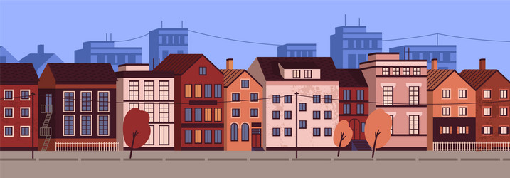 City street cartoon urban structure buildings Vector Image