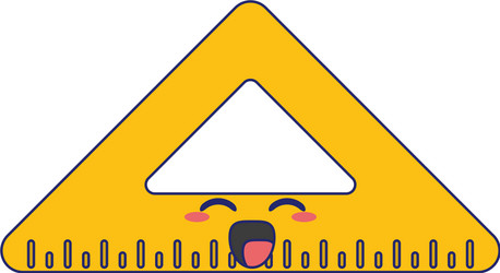 Kawaii school ruler smiling cartoon Royalty Free Vector