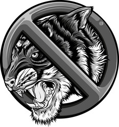 Monochromatic no tiger symbol isolated on white Vector Image