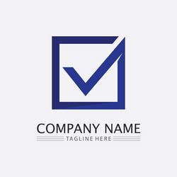 Checklist check mark logo or icon tick symbol Vector Image