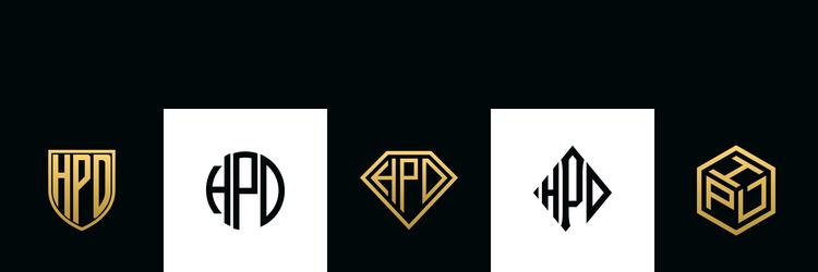 Initial letters hnb logo designs bundle Royalty Free Vector