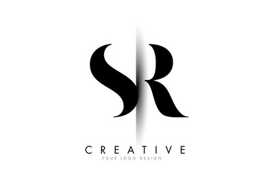 Letters sr logo with a minimalist design Vector Image