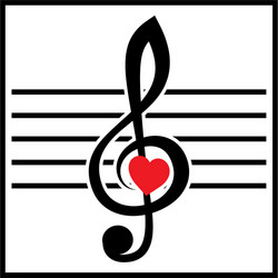 Black treble clef with wing Royalty Free Vector Image