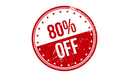 80 off rubber stamp red off rubber grunge Vector Image