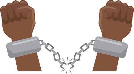 Black hands with chains cartoon in and white Vector Image