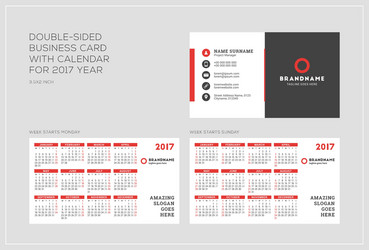 Double Sided Business Card with Calendar Vector Images (44)