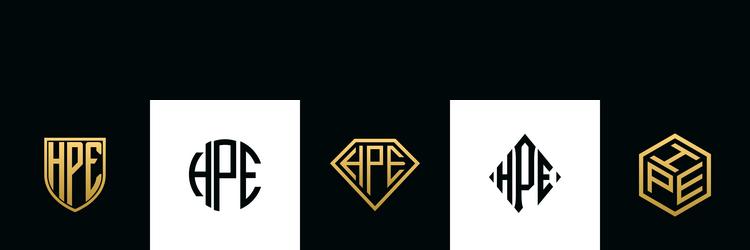 Initial letters hry logo designs bundle Royalty Free Vector