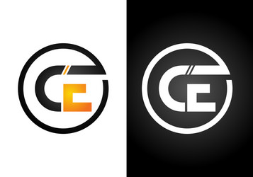 Initial monogram letter c e logo design template Vector Image